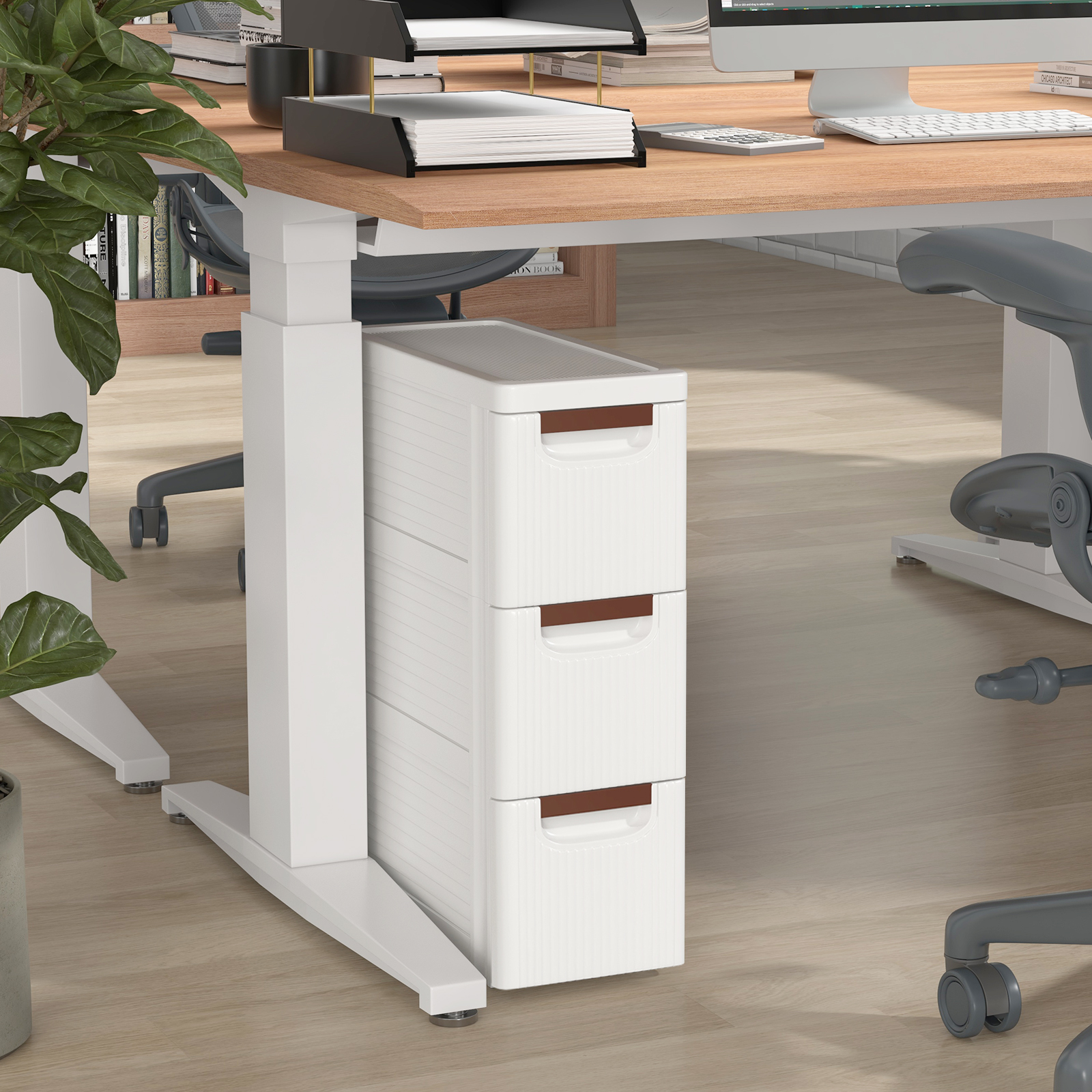 3456 Drawer Narrow Storage Cabinet For Small Space 3 Tier - Kuiwee.com