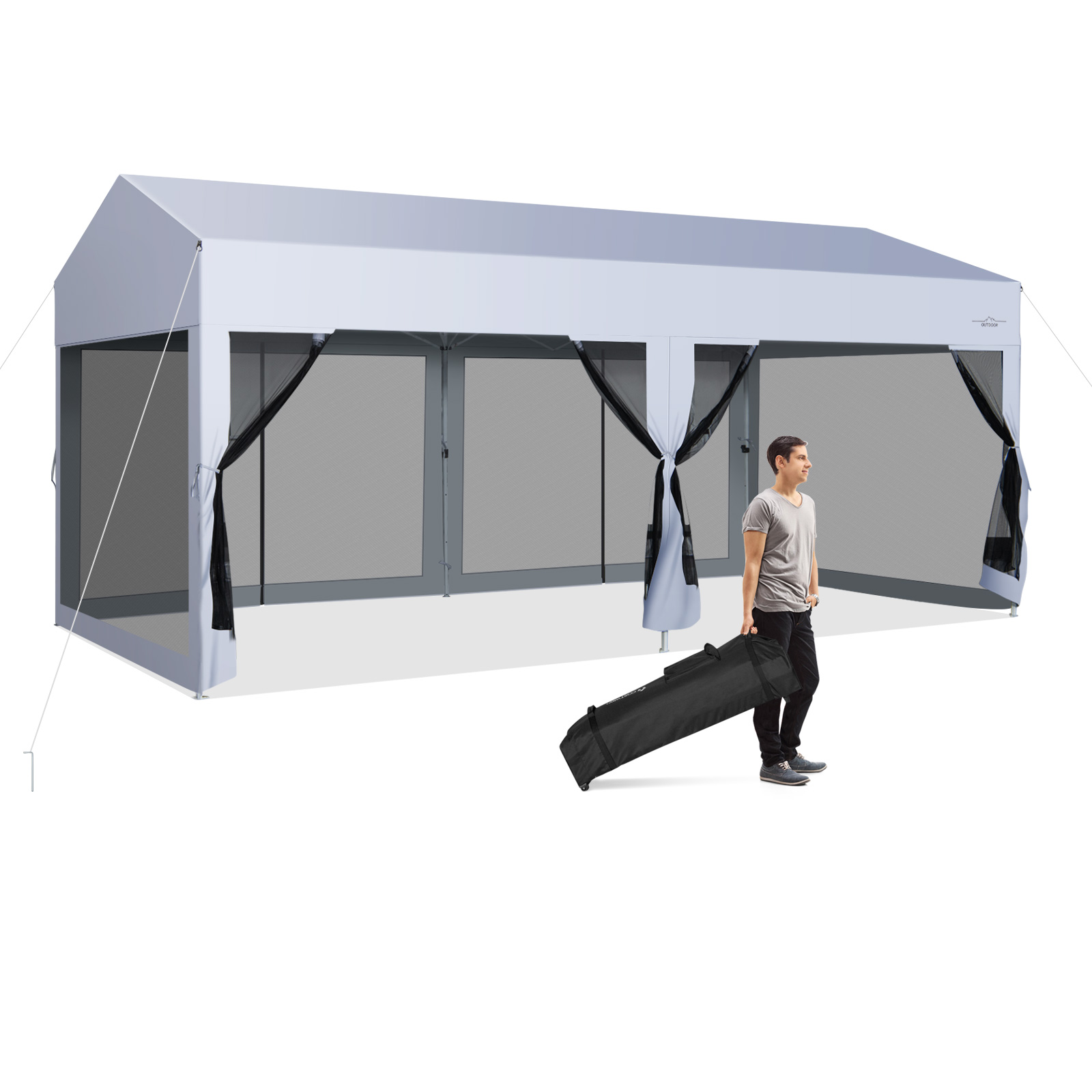 3 X 6 M Pop Up Canopy Uv Screen House Party Tent With Removable ...