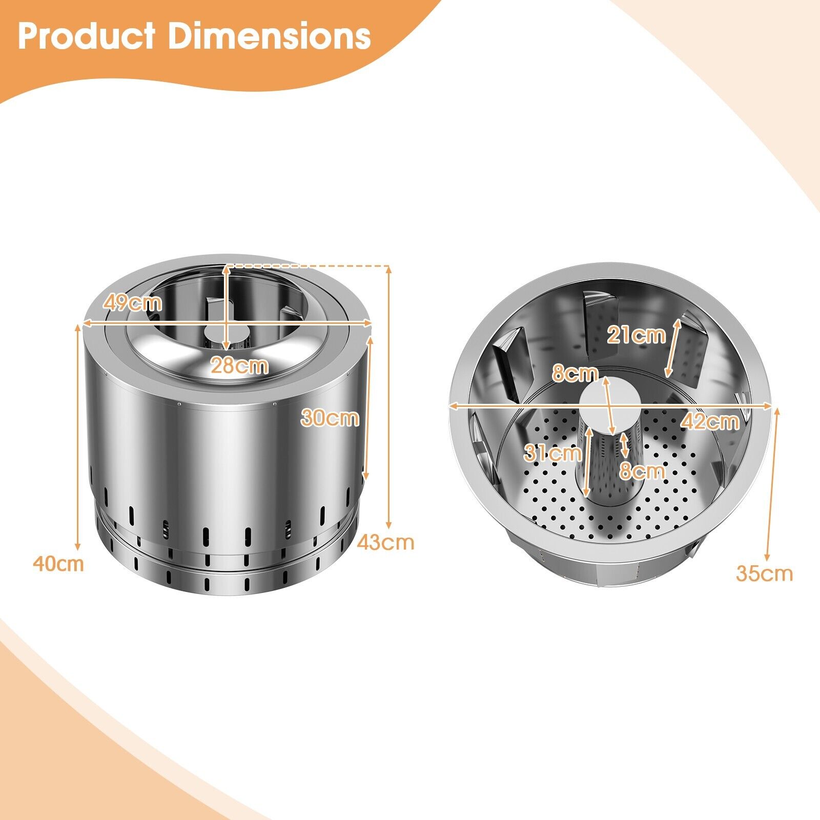 Stainless Steel Smokeless Fire Pit With Oxygen Enriched Fire Technology ...
