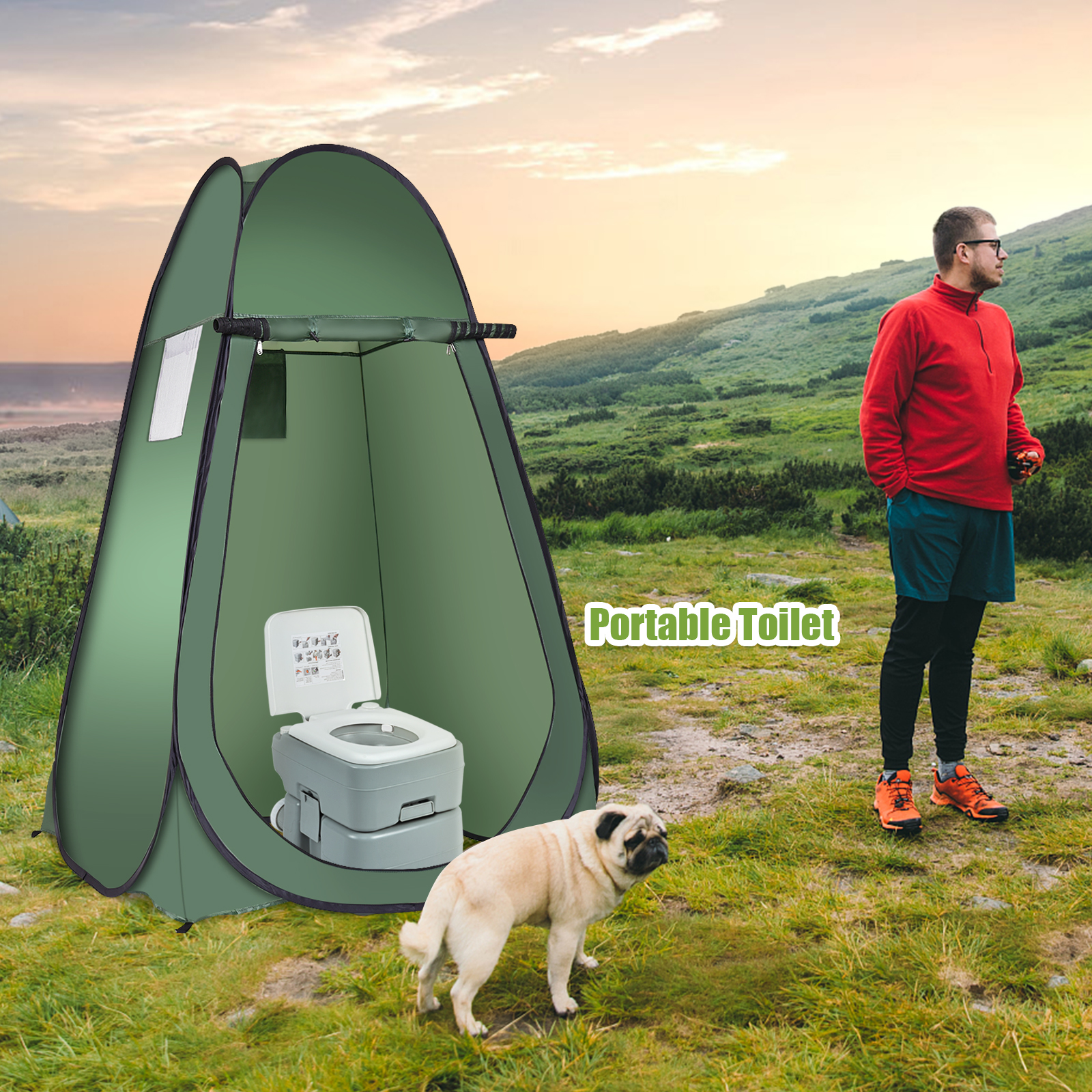Toilet Shower Changing Beach Camping Tent Room Portable Pop Up Private ...