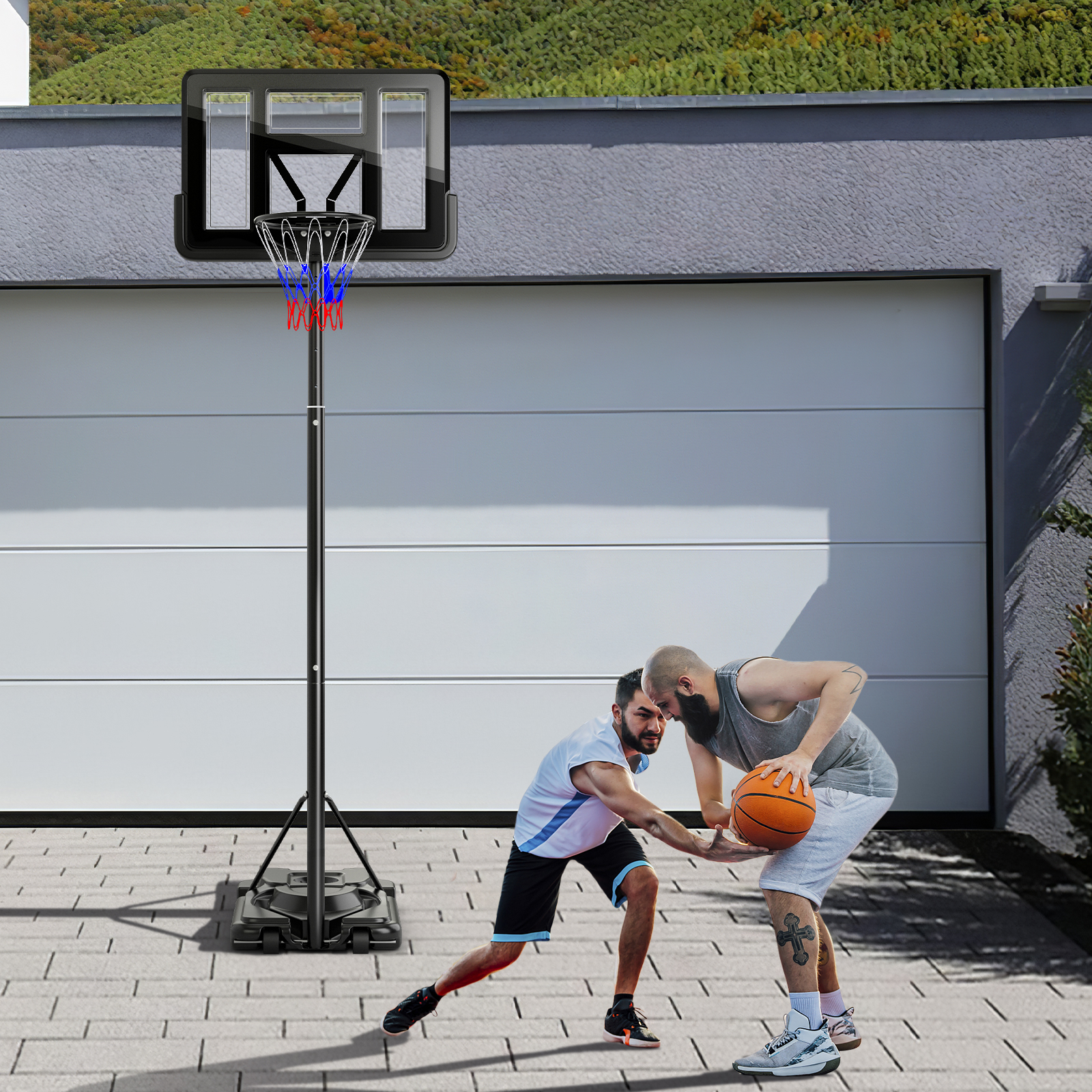 55 10ft Adjustable Basketball Goal System With 9 Position Adjustable ...