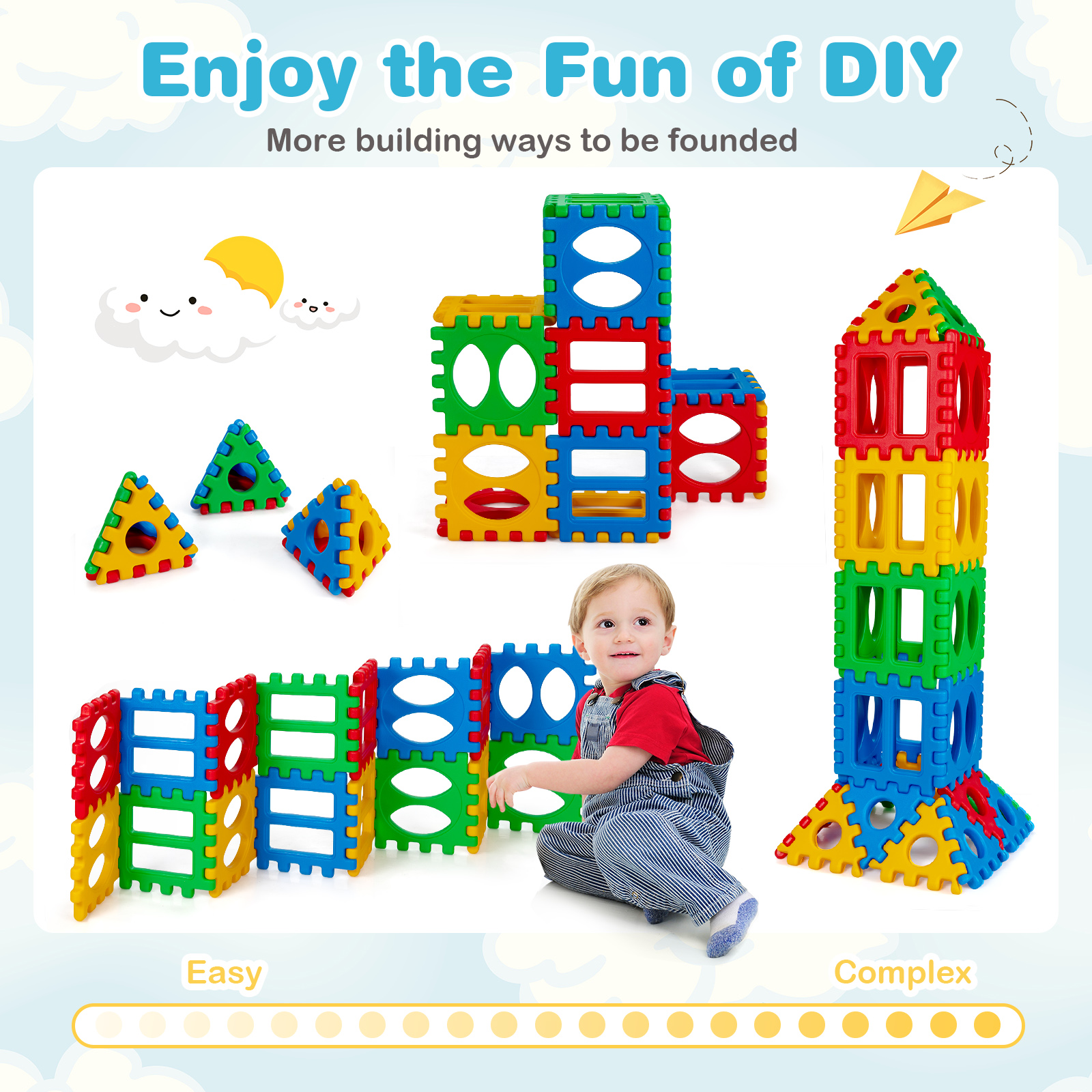 Giant Waffle Block Set With Put Together And Pull Apart Blocks - Kuiwee.com